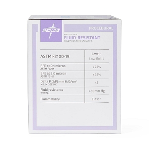 ASTM Level 1 Procedure Face Mask with Anti-Fog Strip & Ear Loops ...
