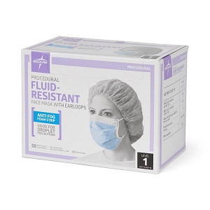 ASTM Level 1 Procedure Face Mask with Anti-Fog Strip & Ear Loops ...