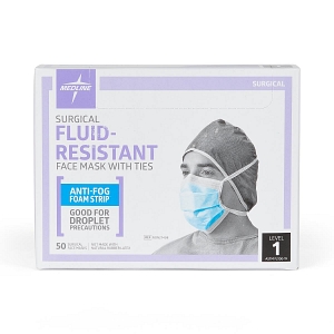 ASTM Level 1 Anti-Fog Surgical Face Mask with Ties | Medline Industries ...