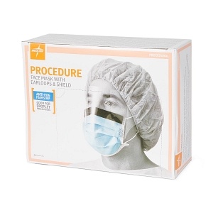 Basic Procedure Face Mask with Ear Loops and Anti-Fog Shield | Medline ...