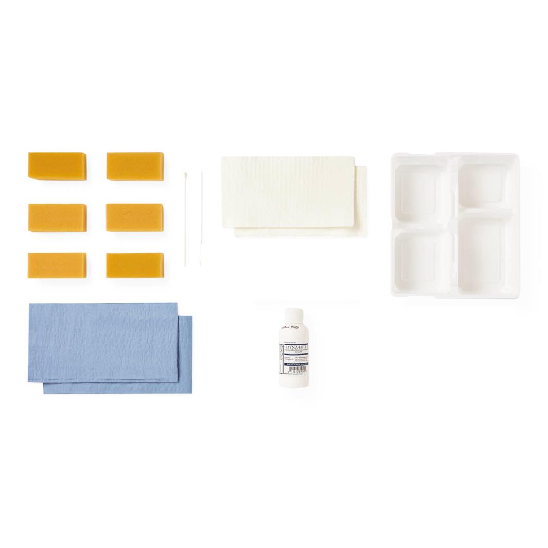 Wet Skin Scrub Tray with 4% CHG Solution | Medline