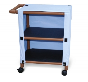 PVC Two-Shelf Woodtone Linen Cart | Medline Industries, Inc.