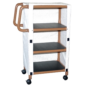 PVC Three-Shelf Woodtone Linen Carts | Medline Industries, Inc.