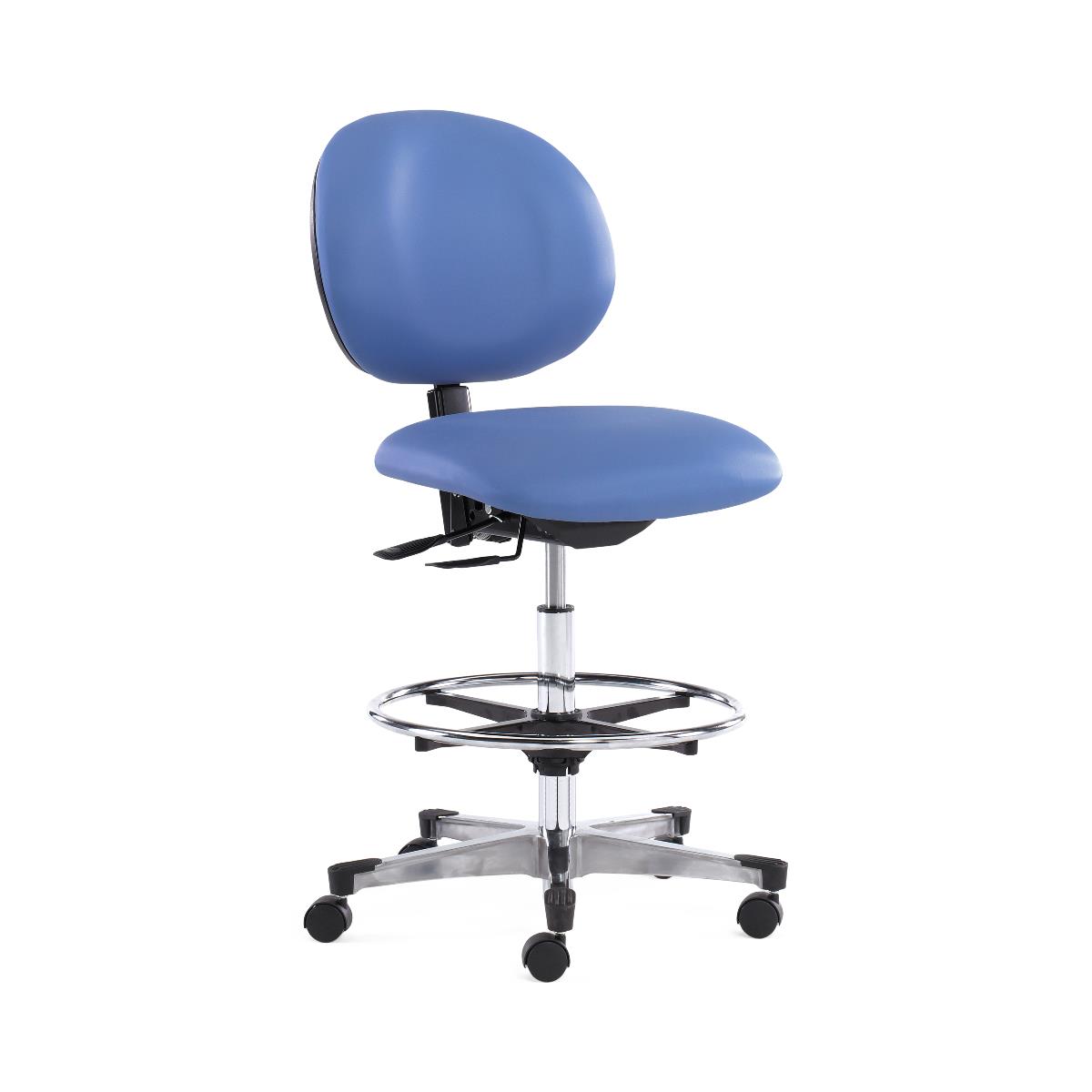 Intensa Ergonomic Lab Chair with Tilt and Brushed Aluminum Base | Medline