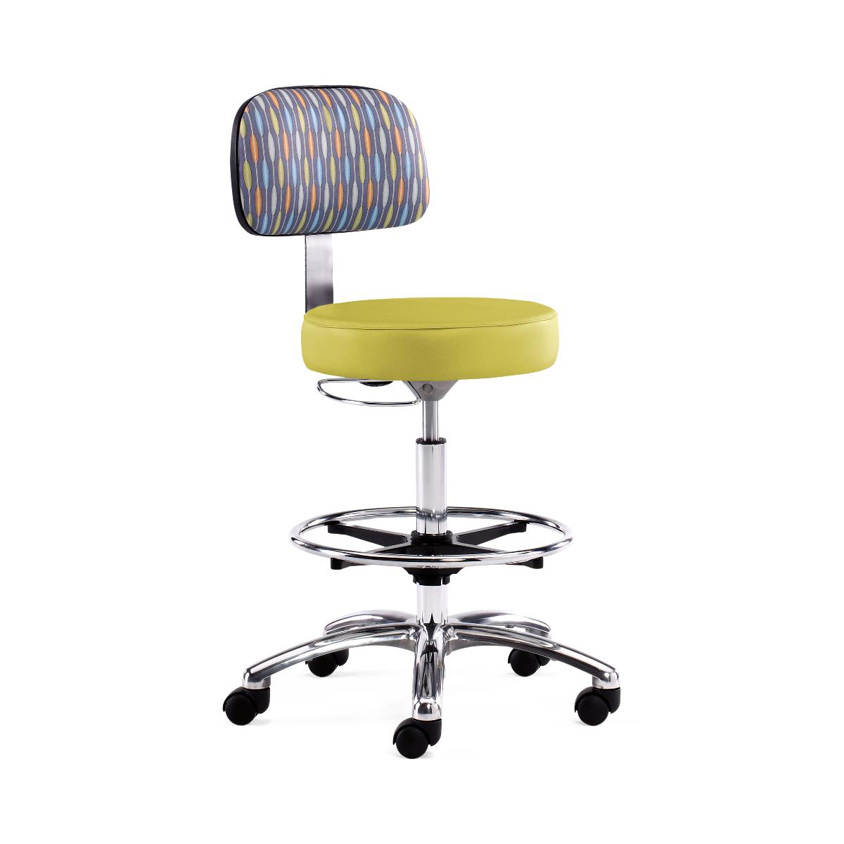 Intensa D-Handle Release Lab Stool with Polished Aluminum Base | Medline