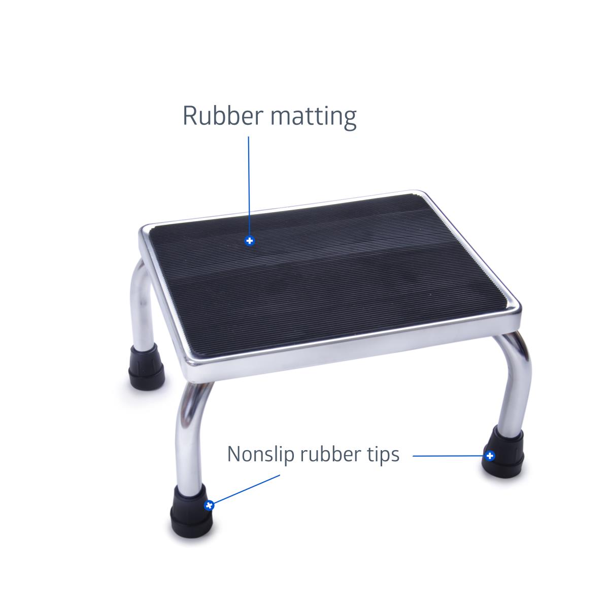 Medline Chrome Footstools with Rubber Mat | Medline