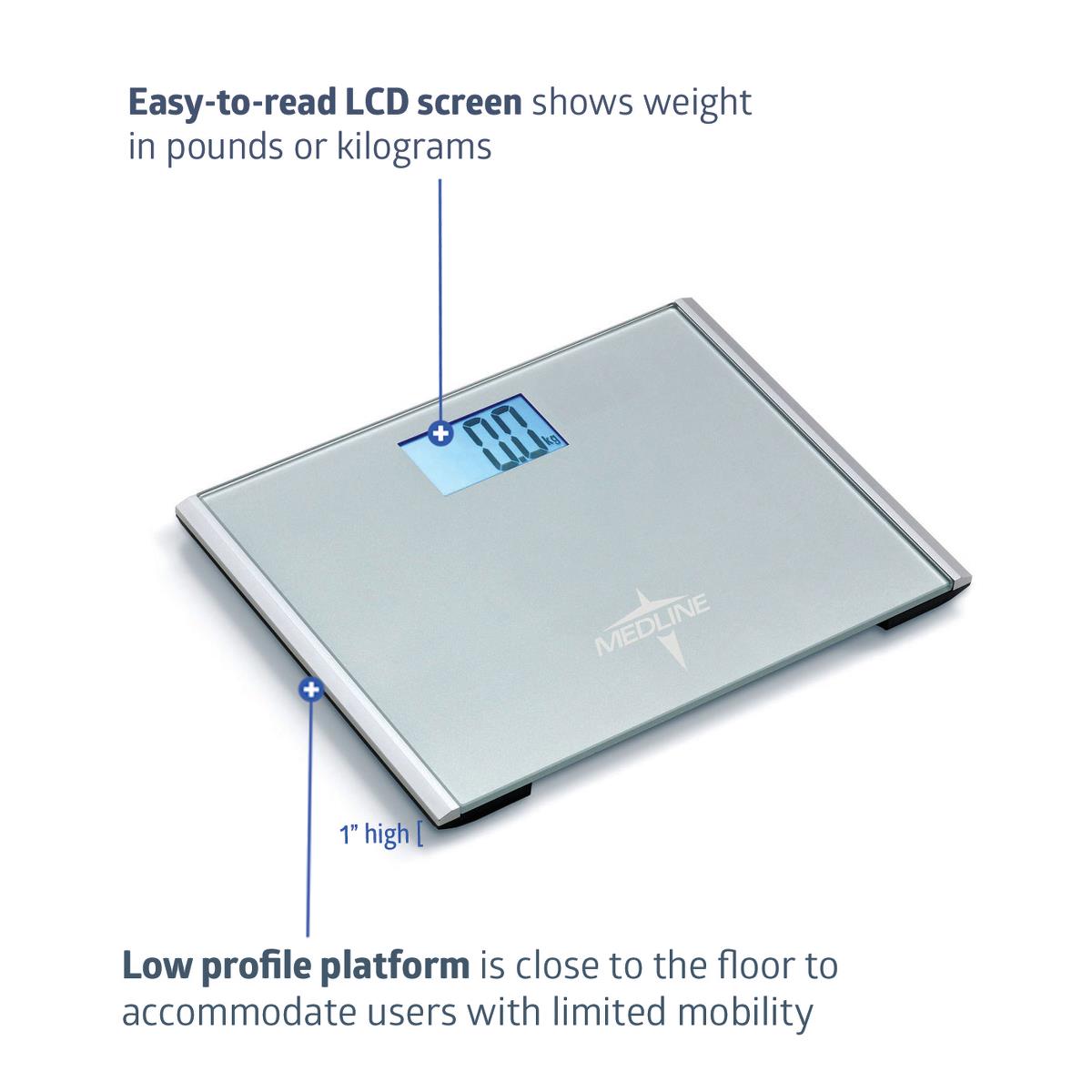 Medline Extra-Wide Digital Bathroom Scale | Medline