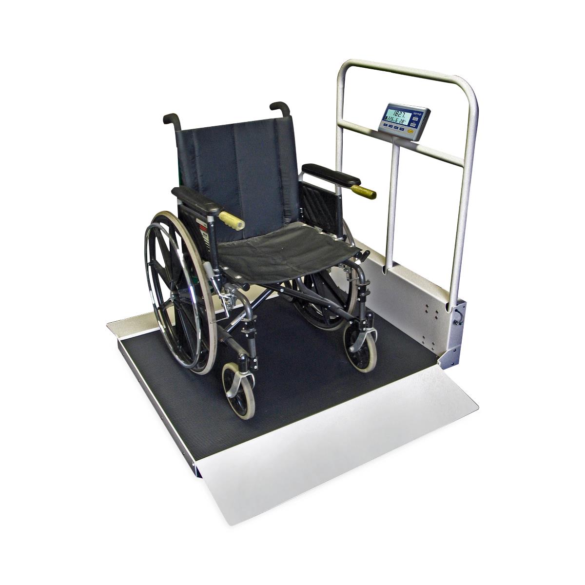Befour Fold and Roll Wheelchair Scales with Handrail | Medline