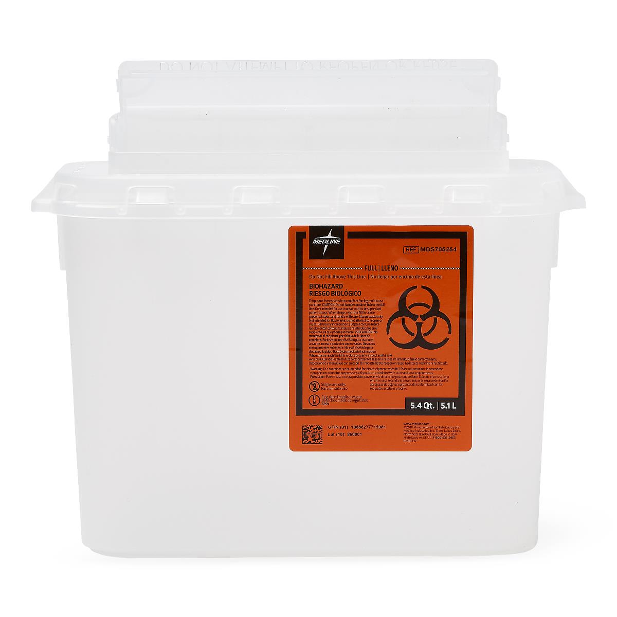 Medline Biohazard Patient Room Sharps Disposal Containers | Medline