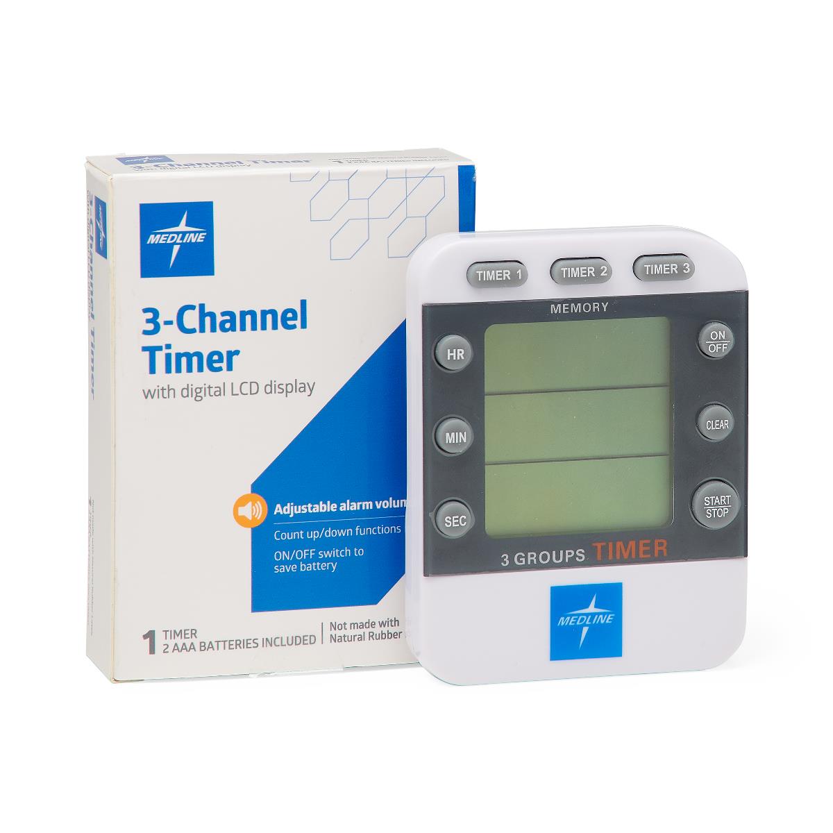 Medline 3-Channel Timer with Digital LCD Display | Medline