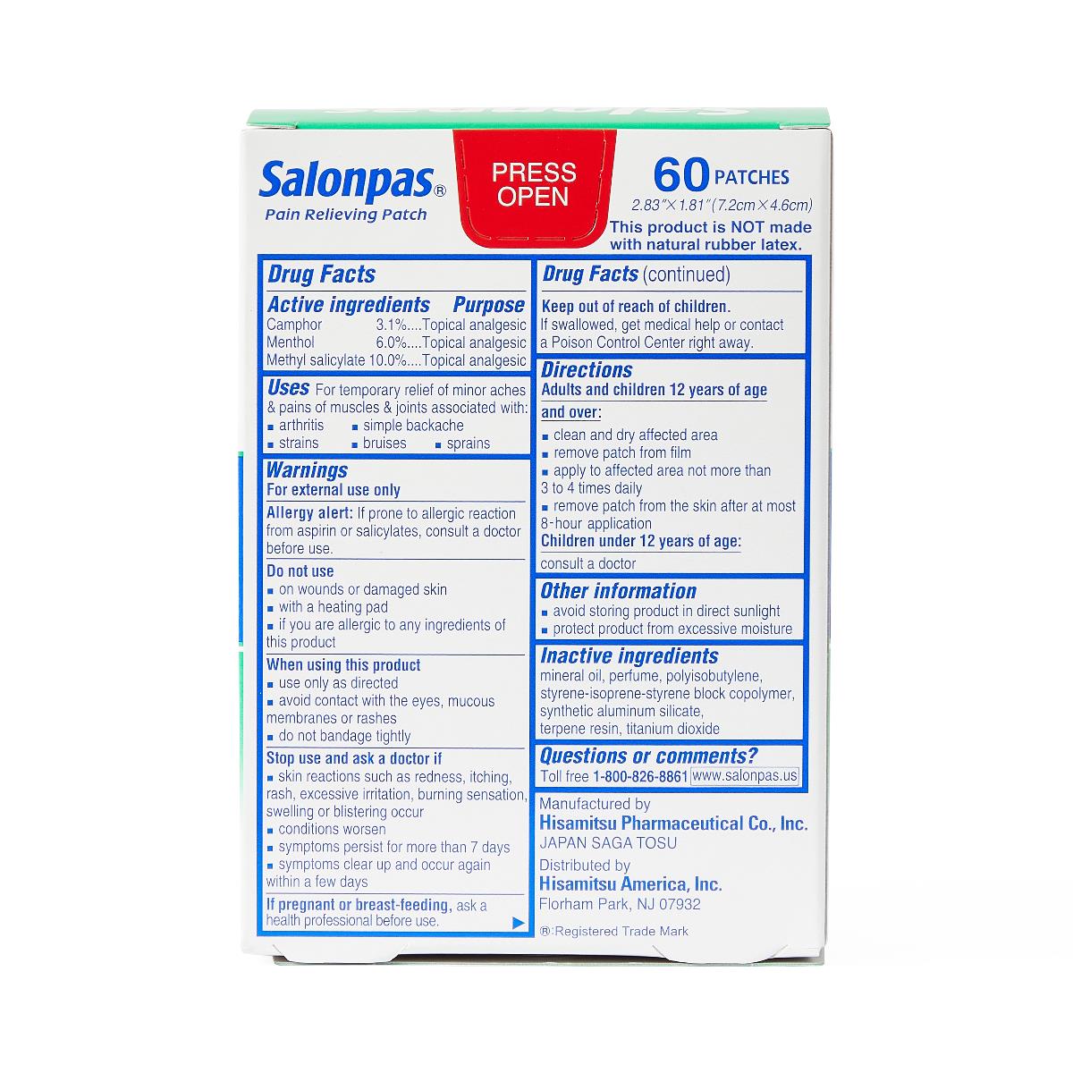 Salonpas Pain Relieving Patches | Medline