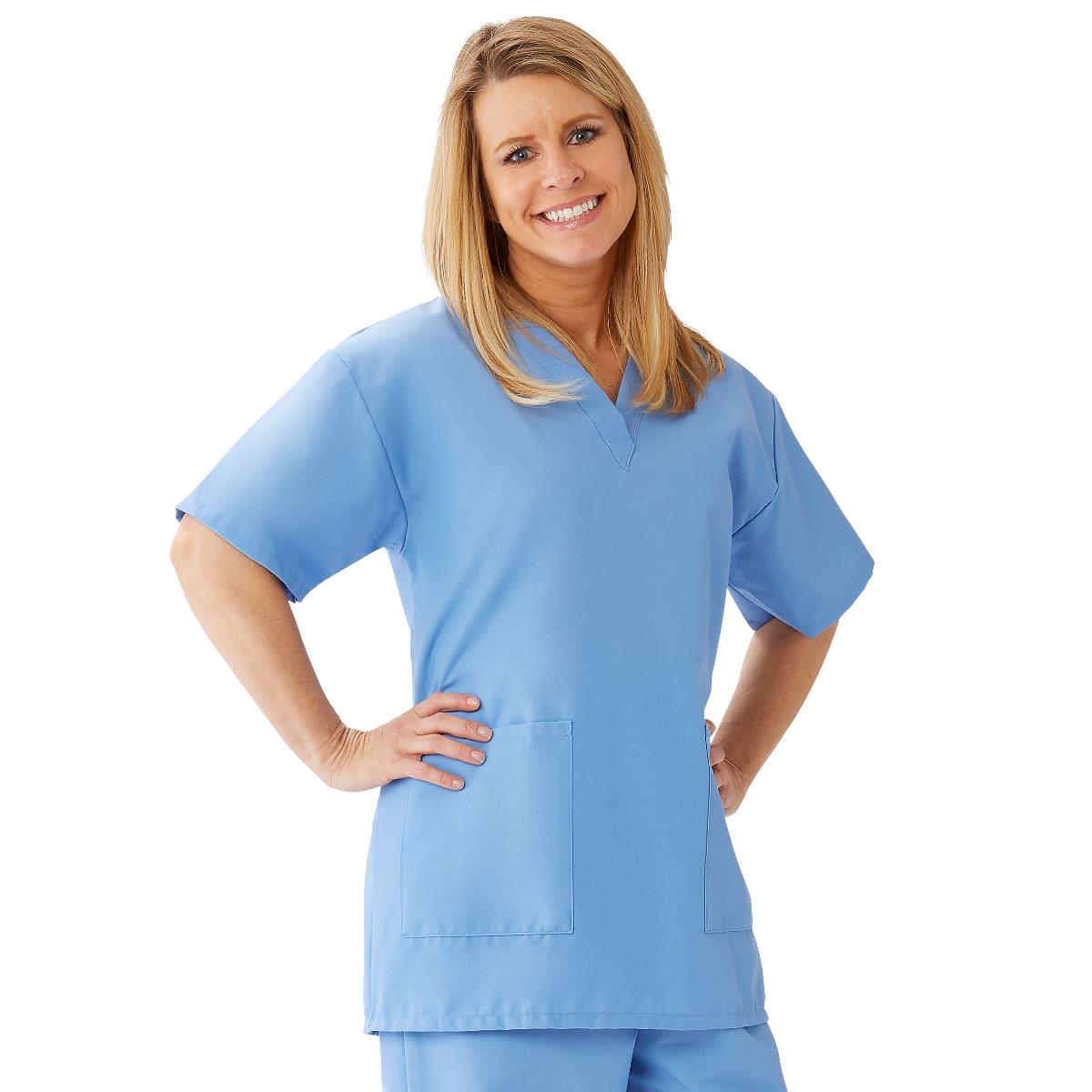 AngelStat Women's V-Neck Tunic Scrub Tops with 2 Pockets | Medline