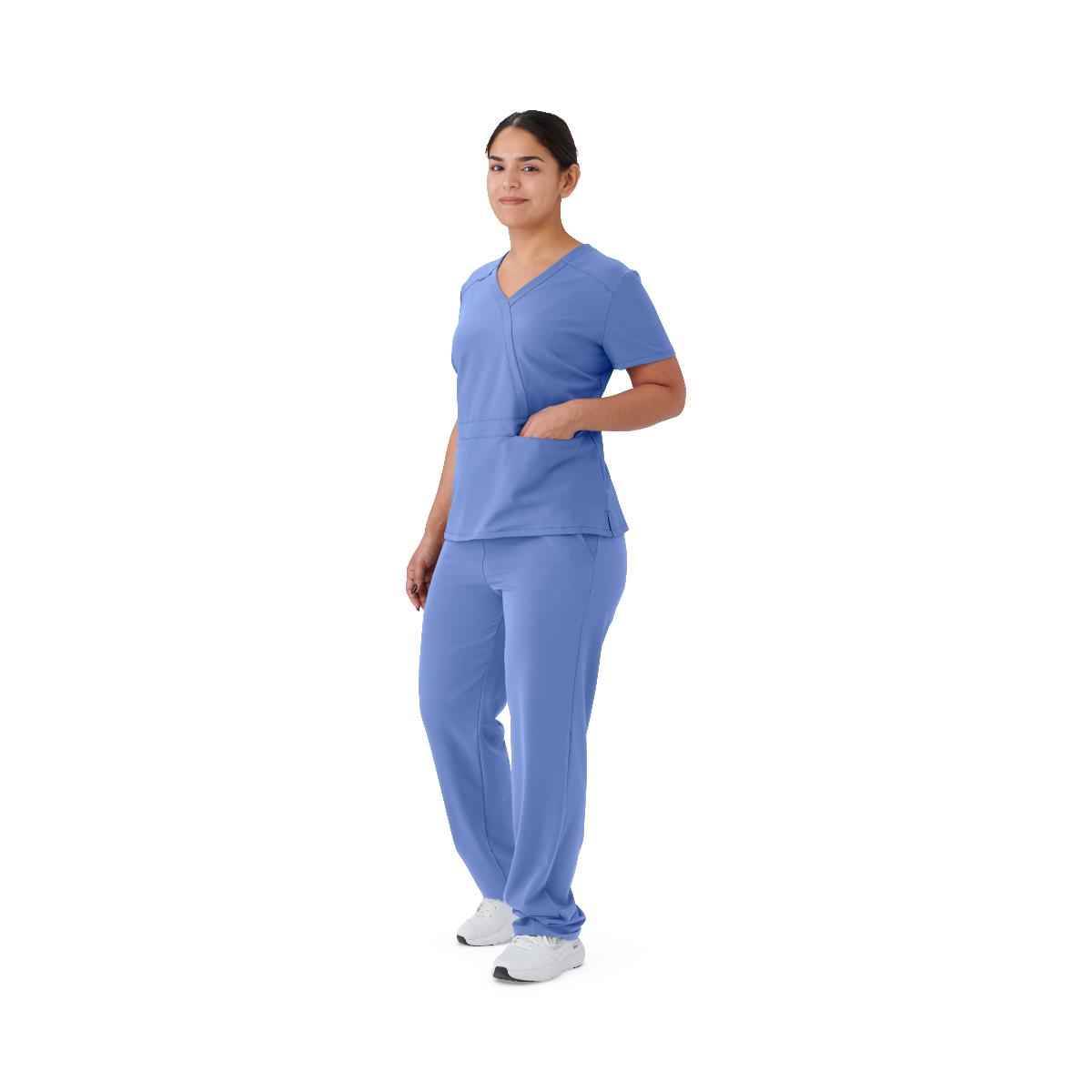 Brooklyn AVE Women's Mock Wrap 2-Pocket Scrub Tops (Style 48787) | Medline