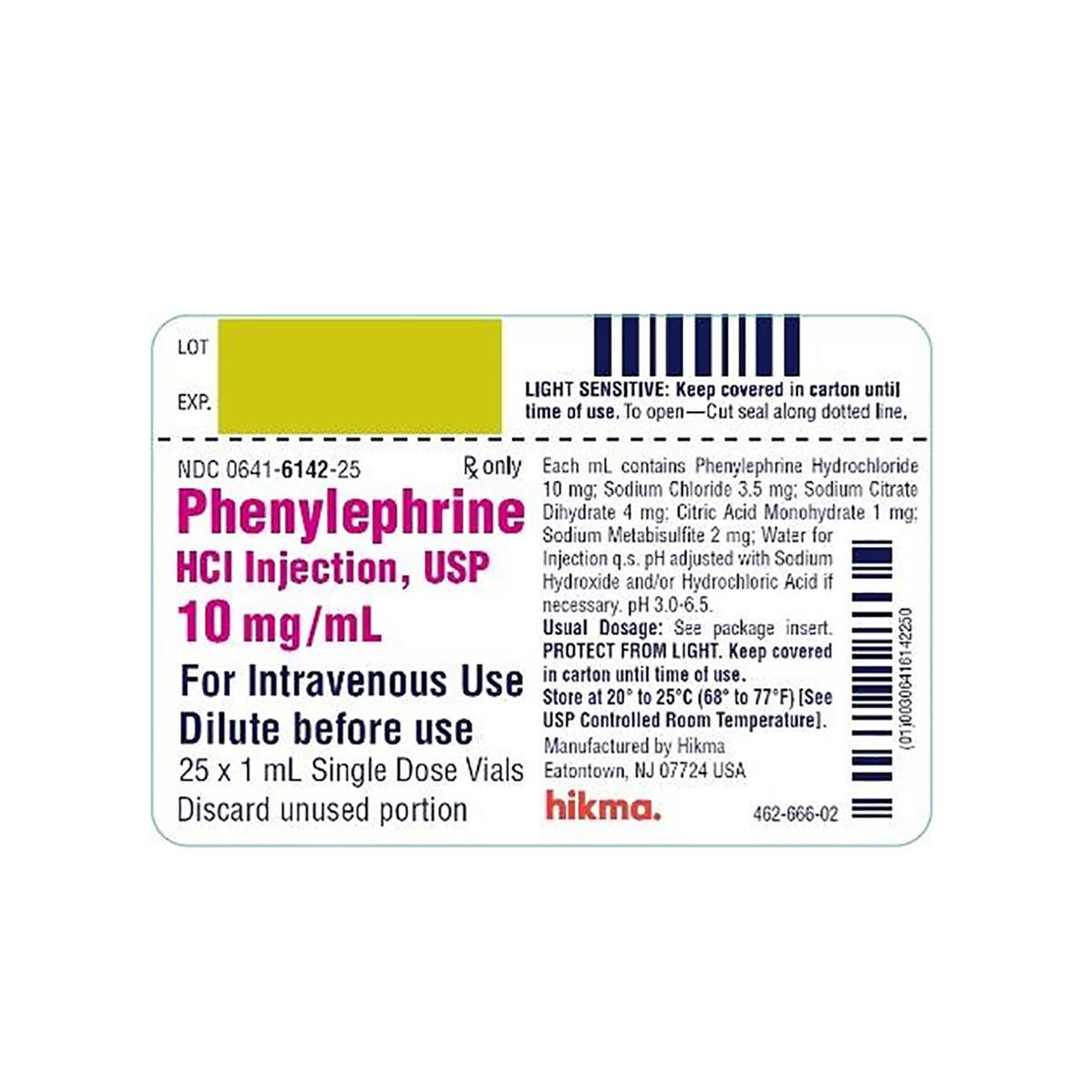 Phenylephrine HCL Injections | Medline