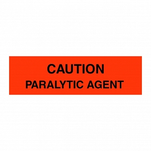 Centurion Caution Paralytic Agent Labels | Medline Industries, Inc.