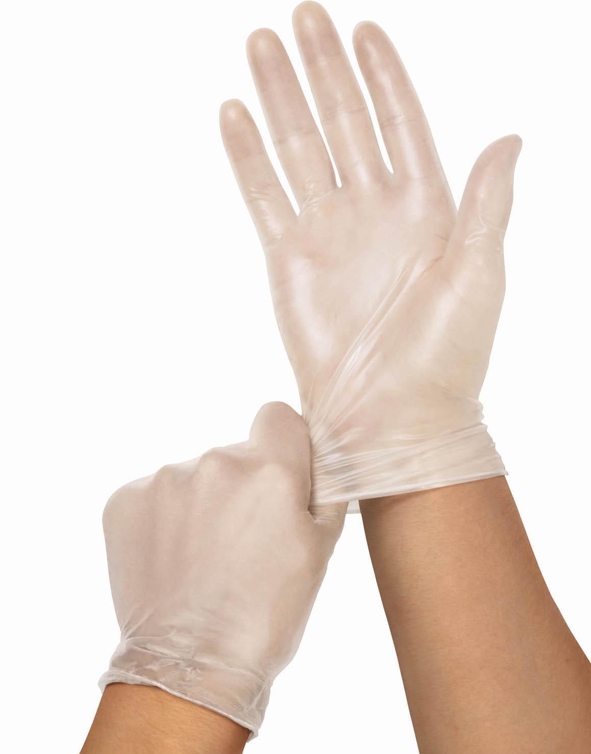 Basic Medical Clear Vinyl Exam Gloves - CA Only | Medline