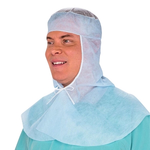Blue Surgical Hood with Shield and Beard Covers | Medline Industries, Inc.