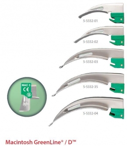 SunMed GreenLine Fiber Optic Disposable Laryngoscope Blades | Medline ...