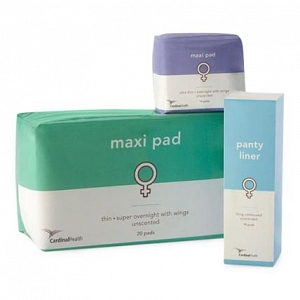 Cardinal Moderate Absorbency Winged Sanitary Pads | Medline Industries ...