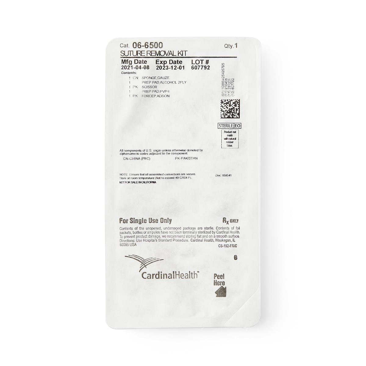 Cardinal Health Sterile Suture Removal Trays | Medline