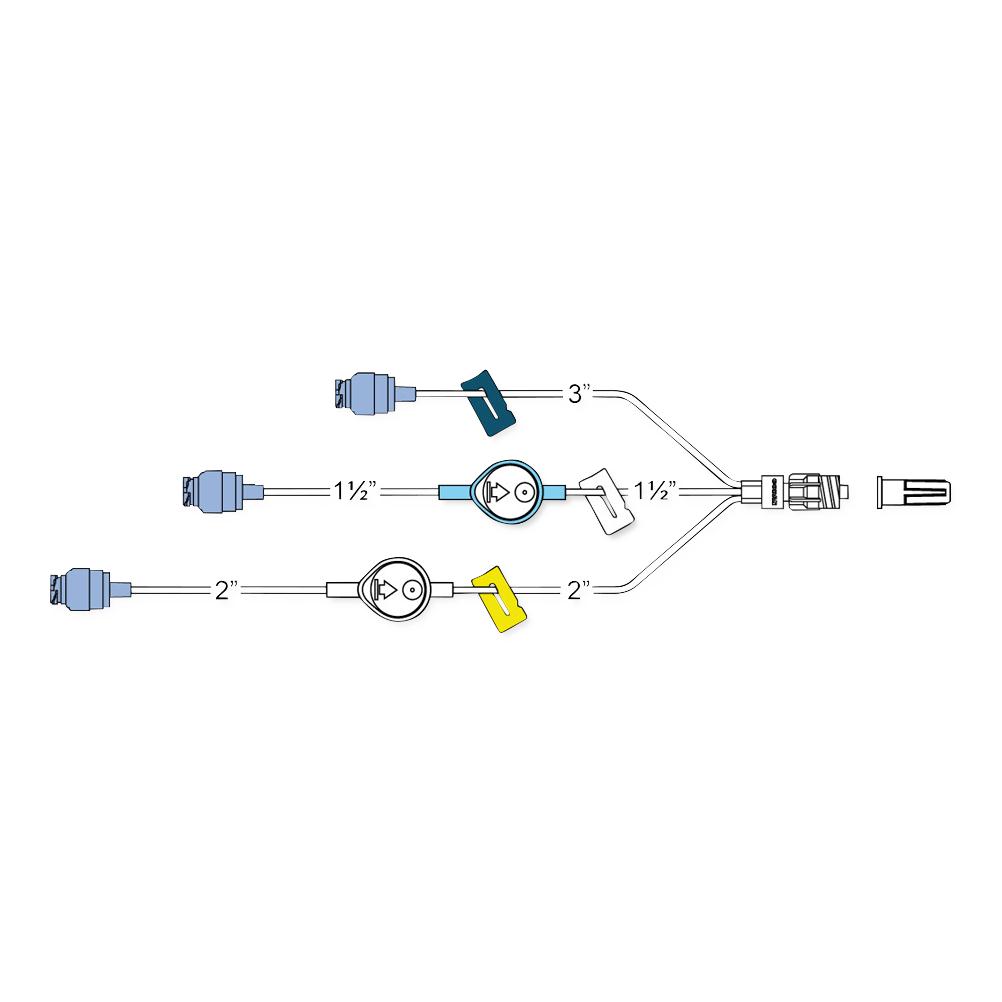 Trifurcated Minibore Extension Set with 3-in-1 Connector | Medline