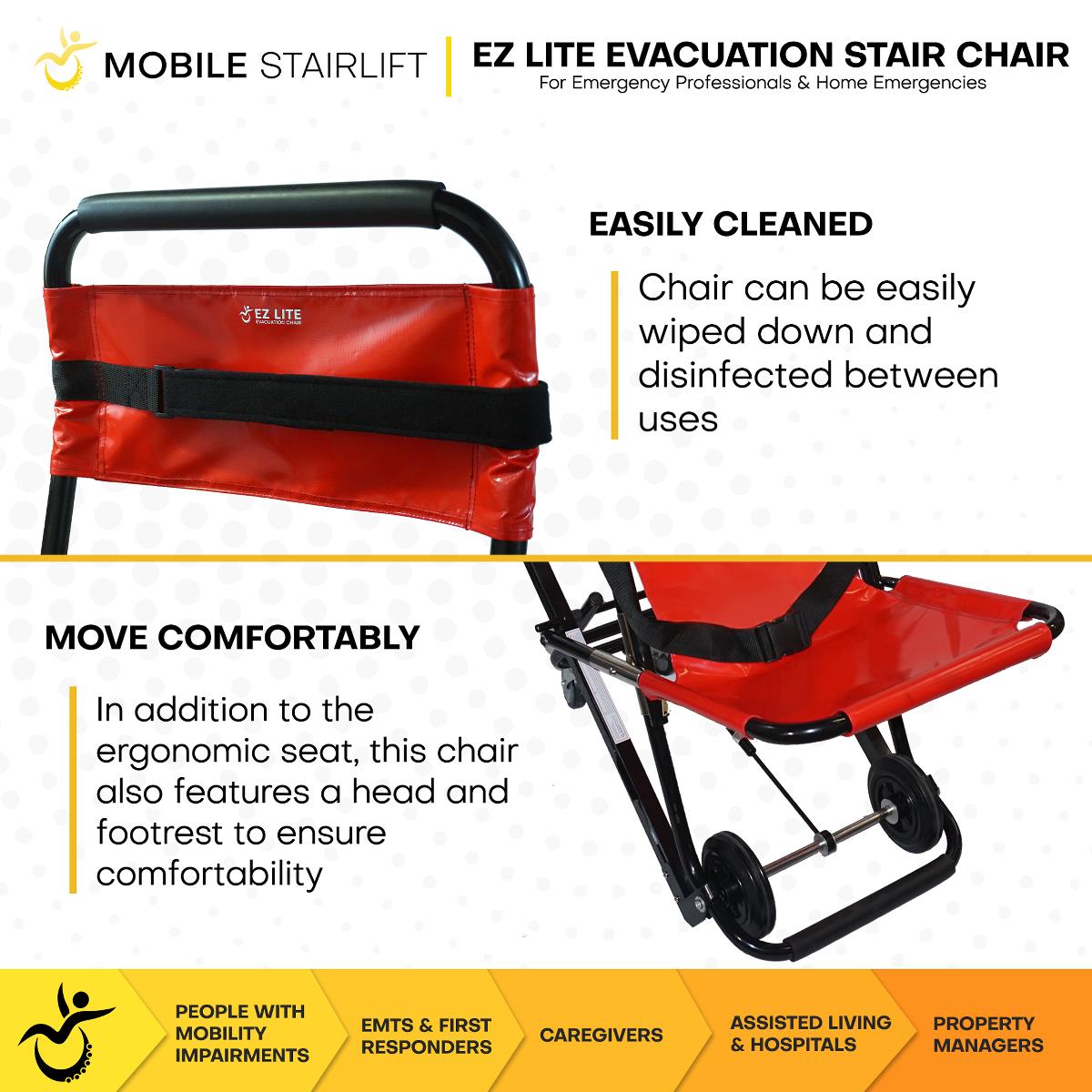EZ LITE Evacuation Stair Chair | Medline
