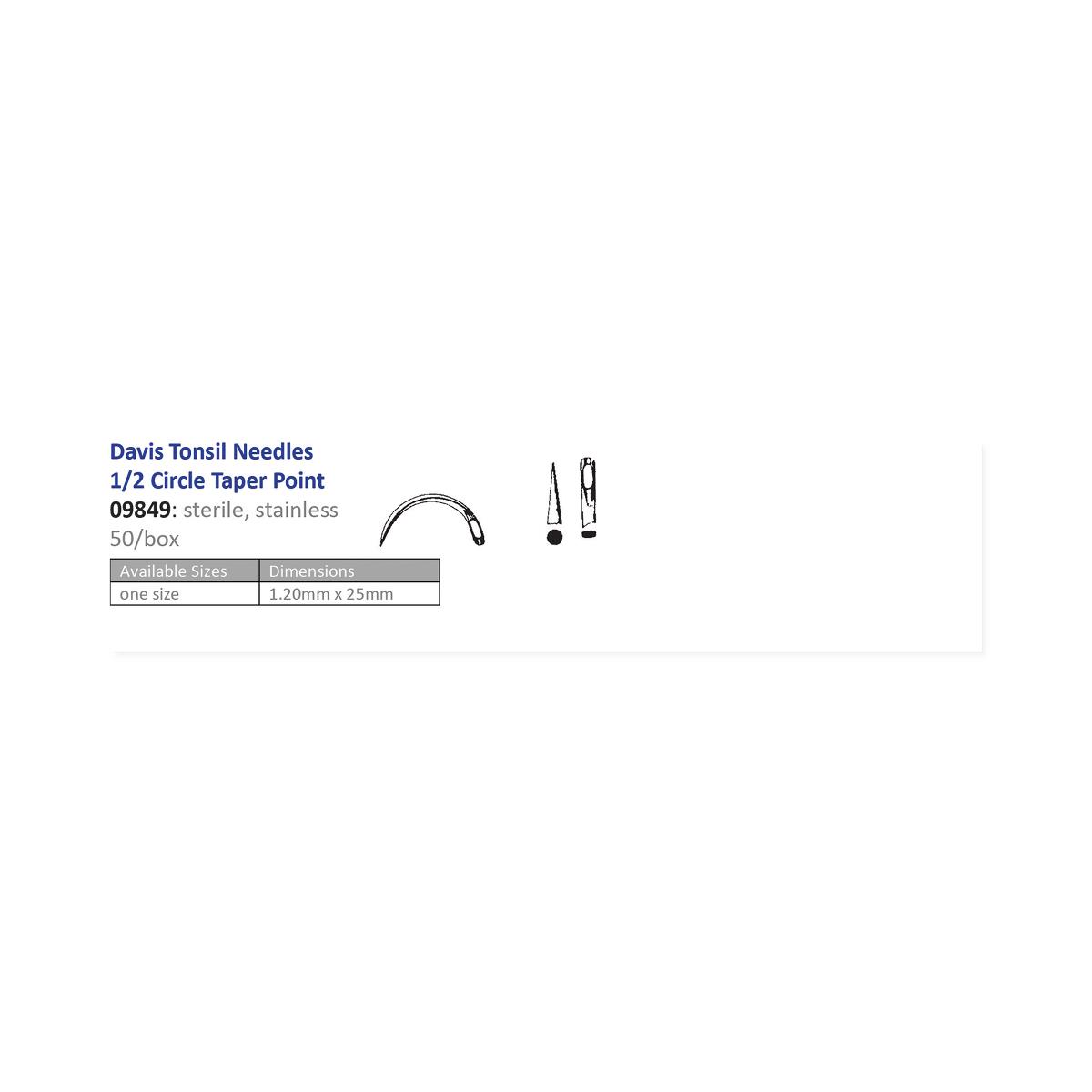 Davis Tonsil Needles, Sterile | Medline