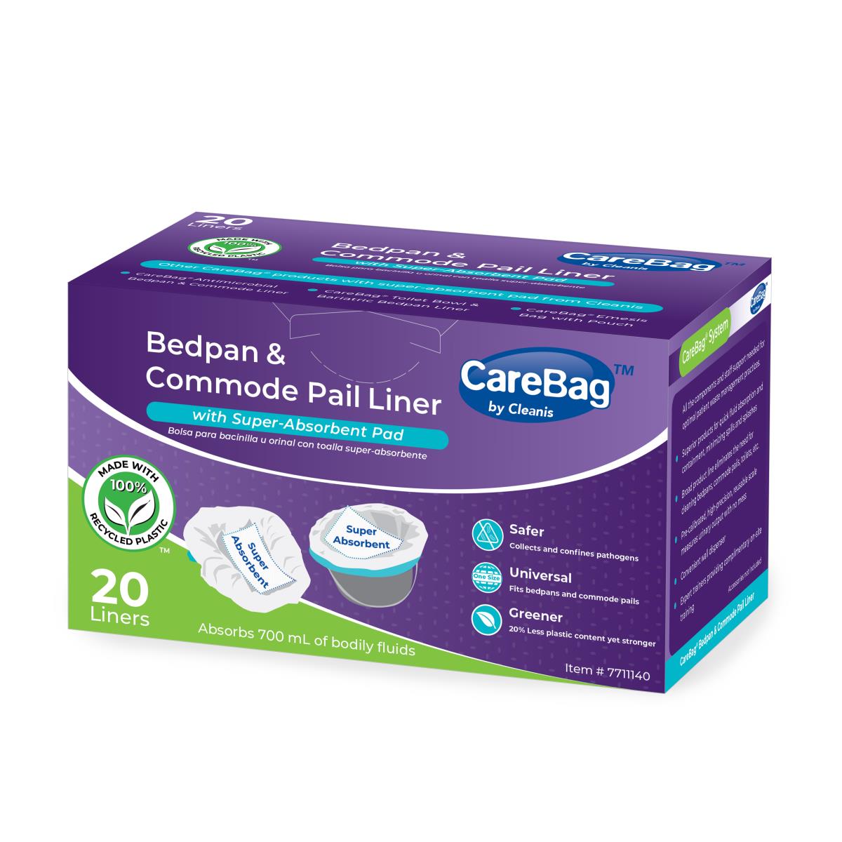 CareBag Bedpan and Commode Liner with Super Absorbent Pad | Medline