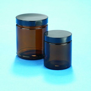 Kimble Amber Glass Straight-Sided Jars Bulk Pk Caps in Bags | Medline ...
