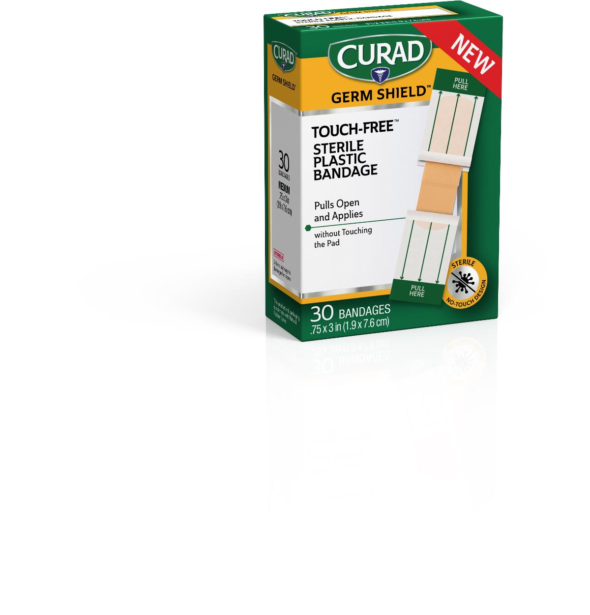 CURAD Germ-Shield Touch-Free Sterile Plastic Bandages | Medline