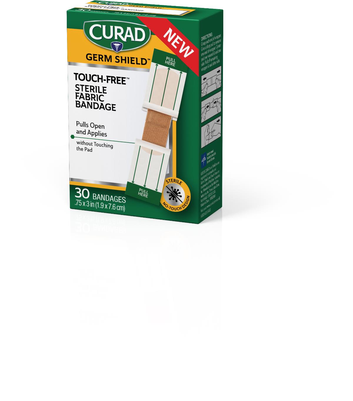 CURAD Germ-Shield Touch-Free Sterile Fabric Bandages | Medline