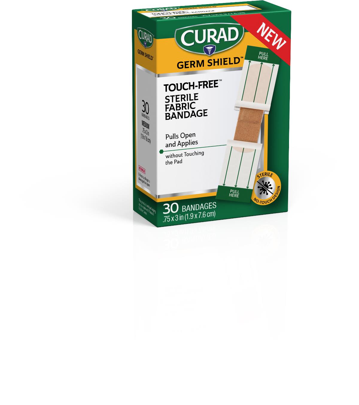 CURAD Germ-Shield Touch-Free Sterile Fabric Bandages | Medline