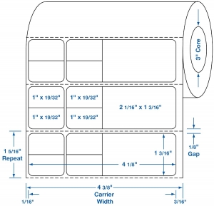 Centurion Blank Direct Thermal Printer Labels with Scores | Medline ...