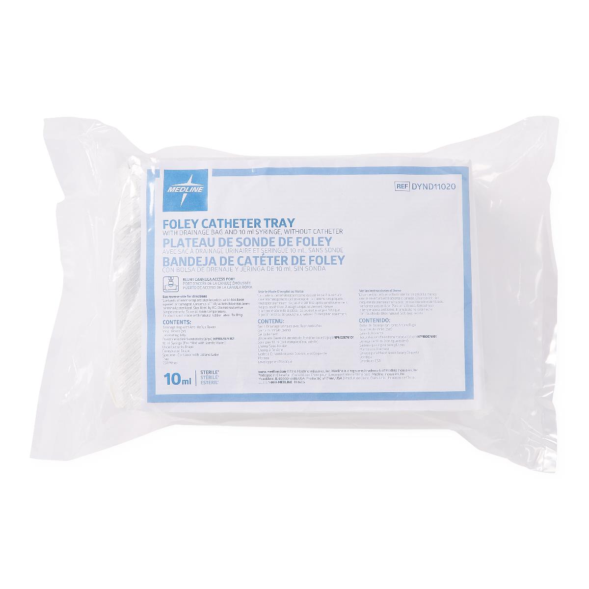 Add-A-Cath 2-Layer Foley Catheter Tray with Drain Bag | Medline