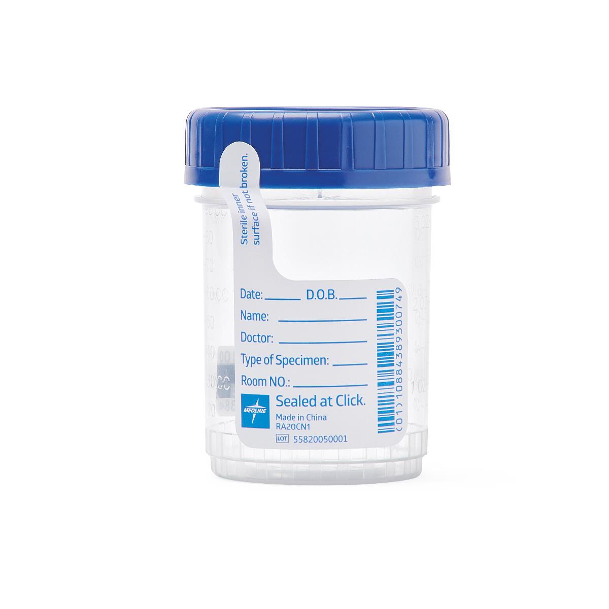 Click-N-Close Pneumatic Specimen Container with Temperature Strip | Medline