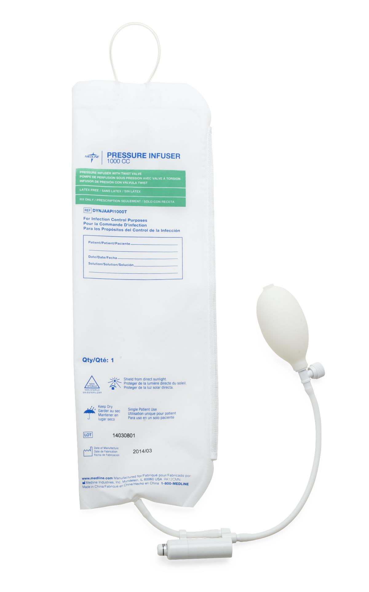 Pressure Infusion Bag with Thumbwheel Valve | Medline