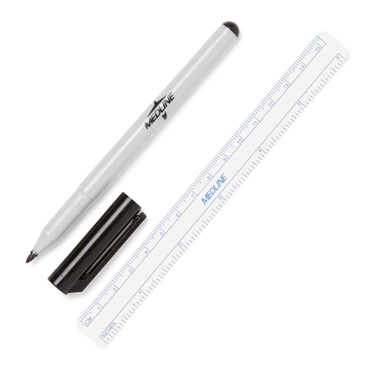 Sterile Regular Tip Surgical Utility Markers with Ruler | Medline