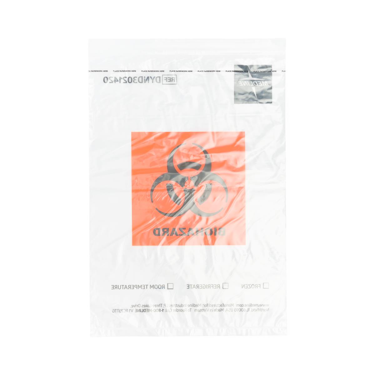 Zip-Style Biohazard Specimen Bags | Medline