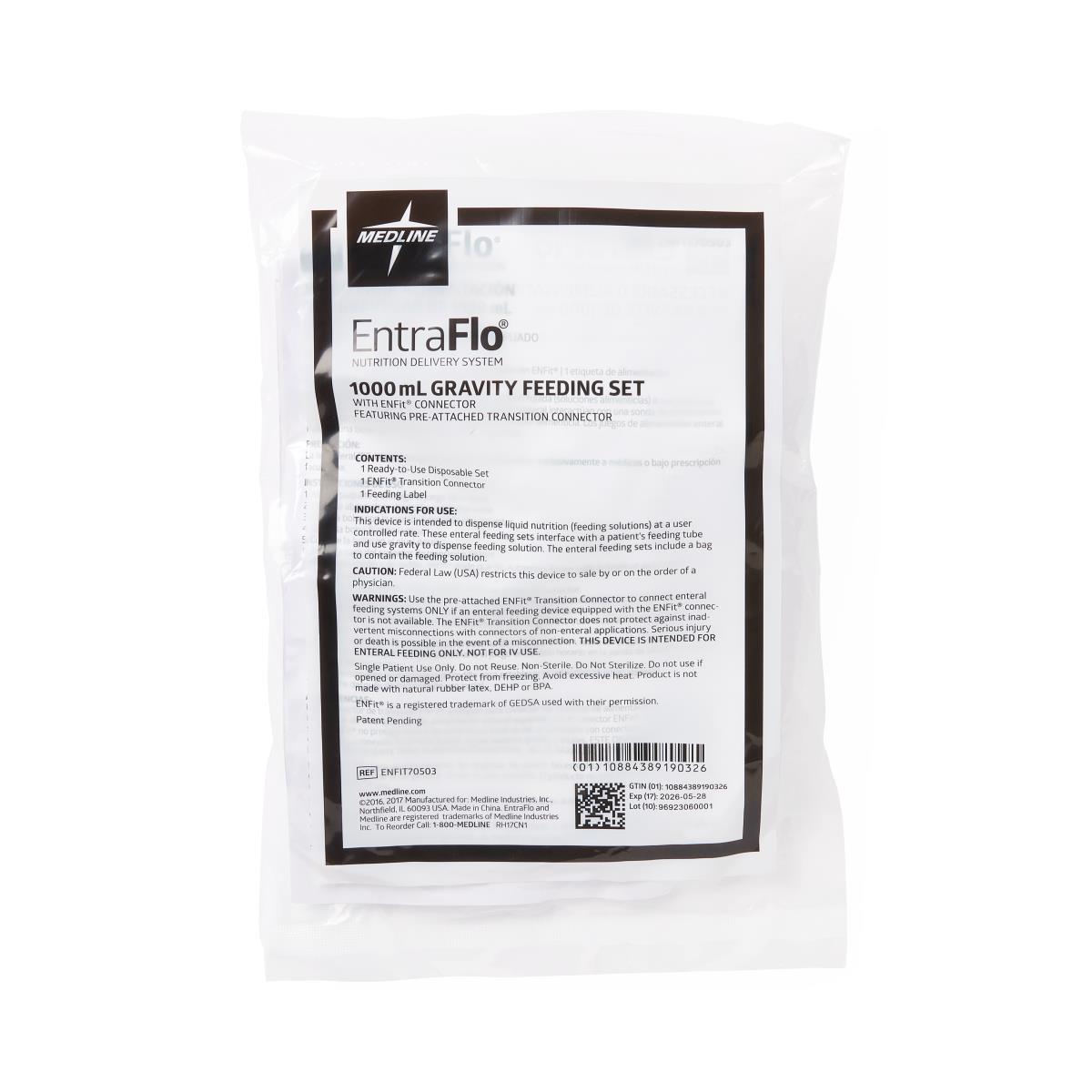 Medline Gravity Feeding Set with ENFit Connector | Medline