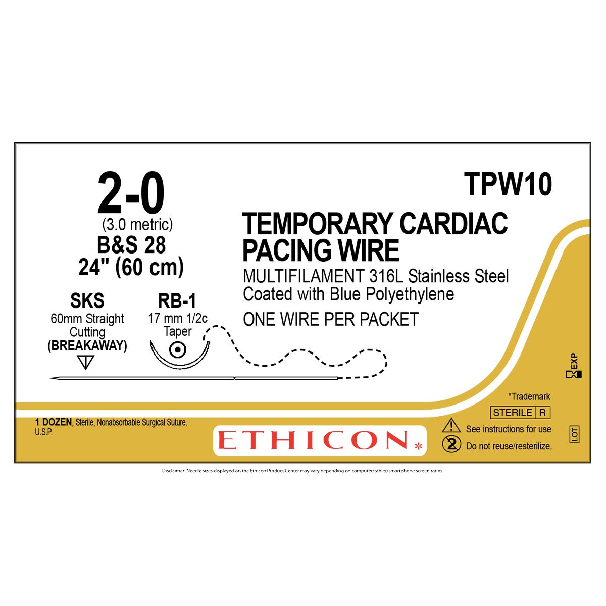 Temporary Pacing Wire Stainless Steel Nonabsorbable Sutures | Medline