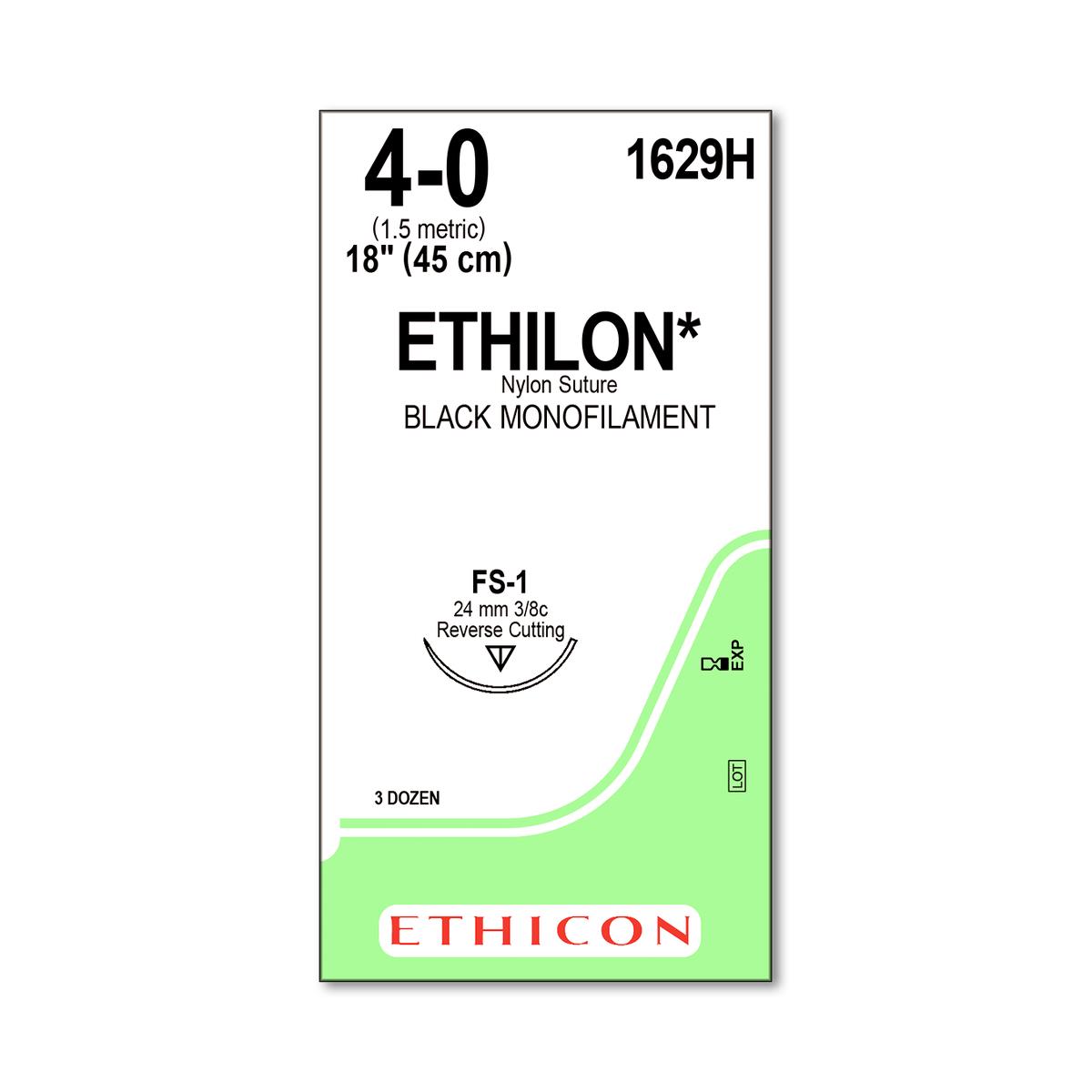 Ethilon Black Reverse Cutting Sutures | Medline