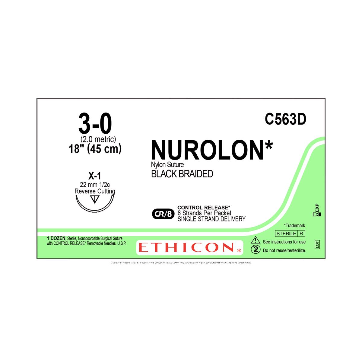 Nurolon Nonabsorbable Nylon Sutures | Medline