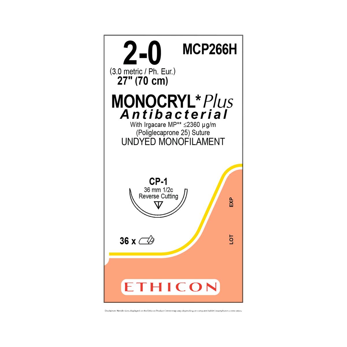 Reverse Cut Monocryl Plus Antibacterial Absorbable Sutures | Medline