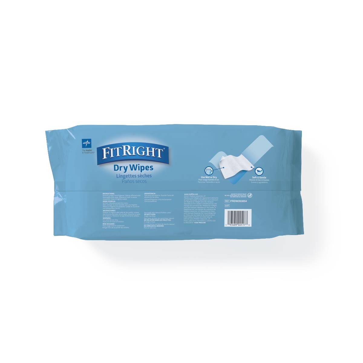 FitRight Dry Wipes | Medline