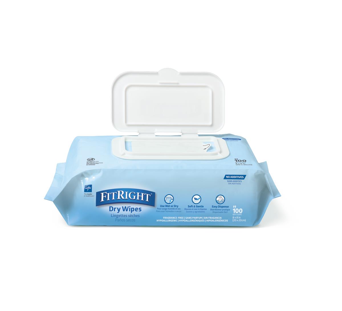 FitRight Dry Wipes | Medline