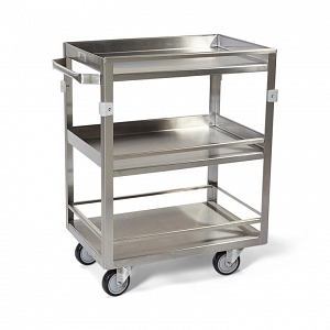 Stainless Steel Utility Cart with Guard Rail | Medline