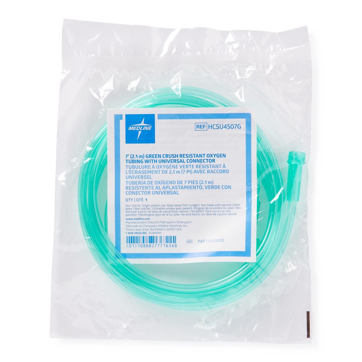 Medline Green Oxygen Tubing with Universal Connector | Medline