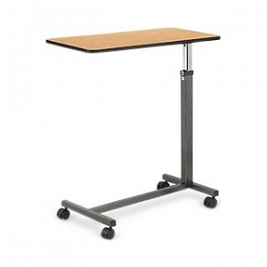 Height-Adjustable Oak Overbed Table | Medline