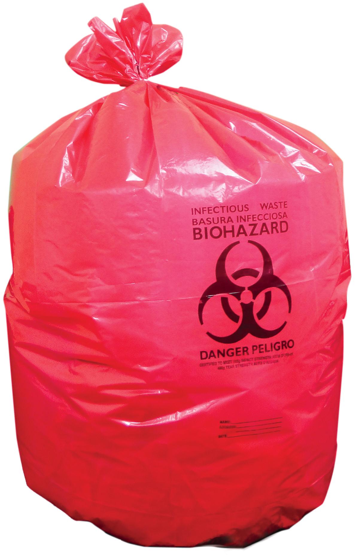 Printed High-Density Biohazard Red Can Liners | Medline