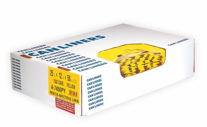 Printed High-Density Biohazard Yellow Liners | Medline